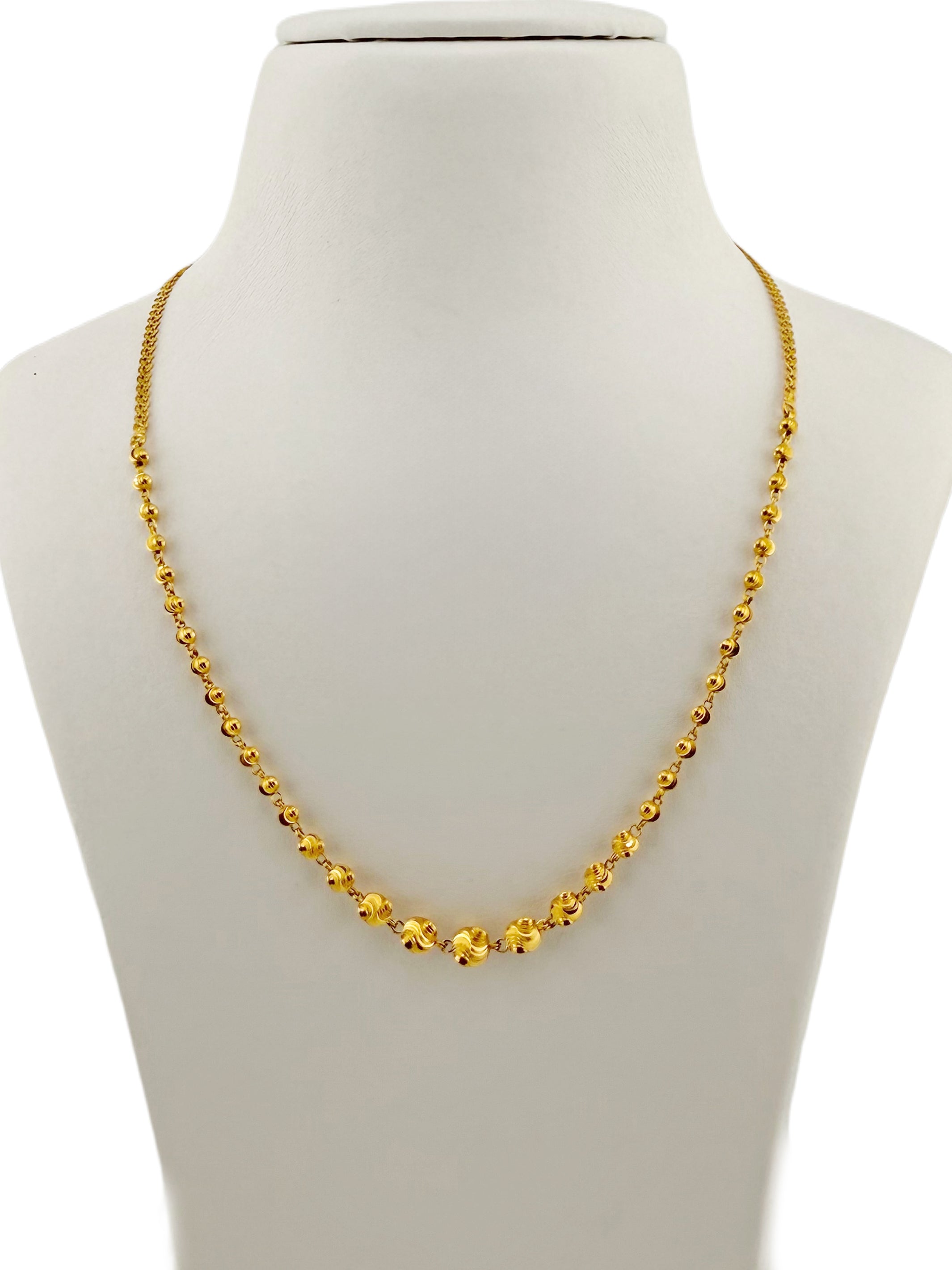22ct Gold Ball Mala Fancy Chain – Manilal & Sons